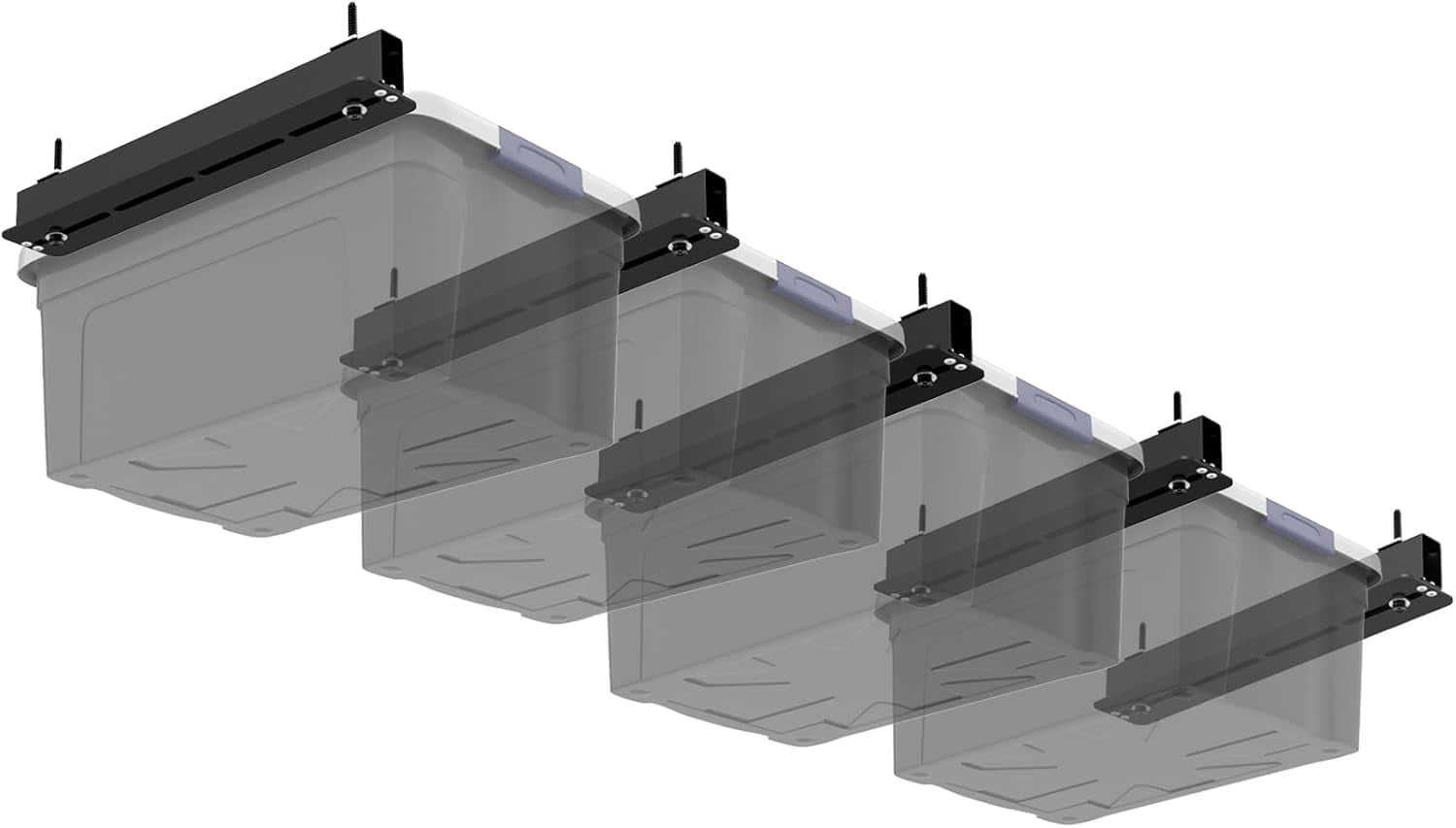 6 Pack Overhead Storage Bin Rack, Ceiling Racks for Utility Bins ...