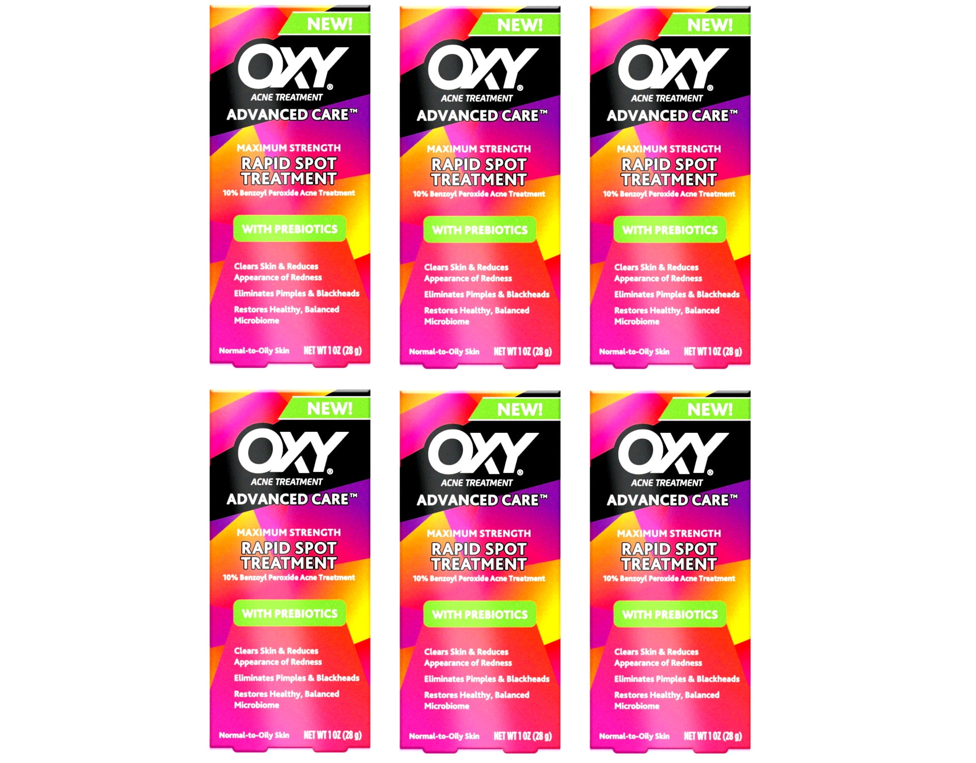 Oxy Maximum Action 6 Pack - Clinically Proven Acne Spot Treatment, 10% ...