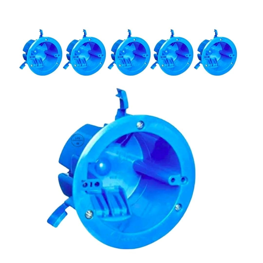 6 Pack PVC Round Old Work Ceiling Electrical Box, Suitable for Wall and ...