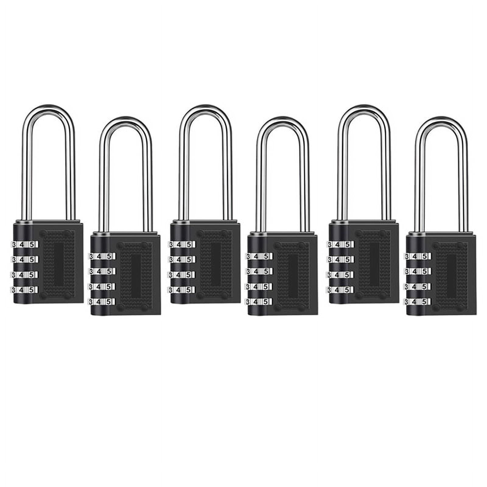 6 Pack Outdoor Combination Padlock Long Shackle Lock 6.5cm Shackle ...