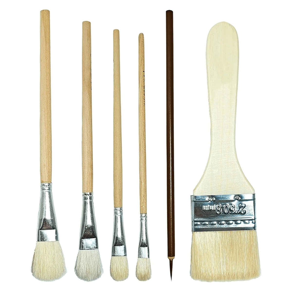 6 Pack Painting Brushes Pottery Glaze Brush Watercolor Wool Paint Brush ...