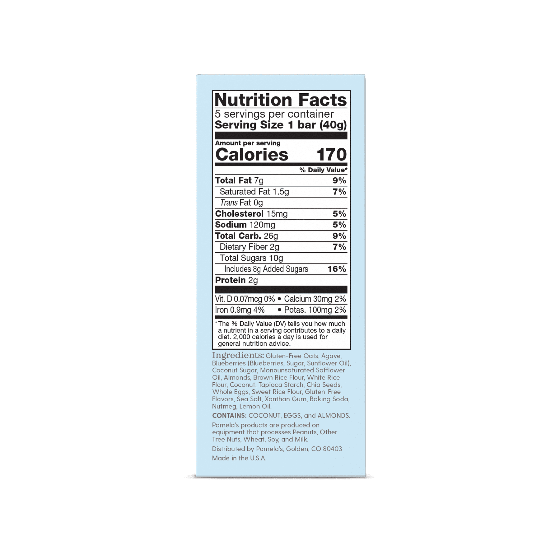 Pamelas Gluten-Free Breakfast Snack Bars, Organic Almond Flour, Soft ...