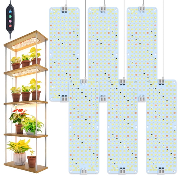 6-Pack Panel Grow Lights for Indoor Plants, FECiDA 2026 LED Plant Grow ...