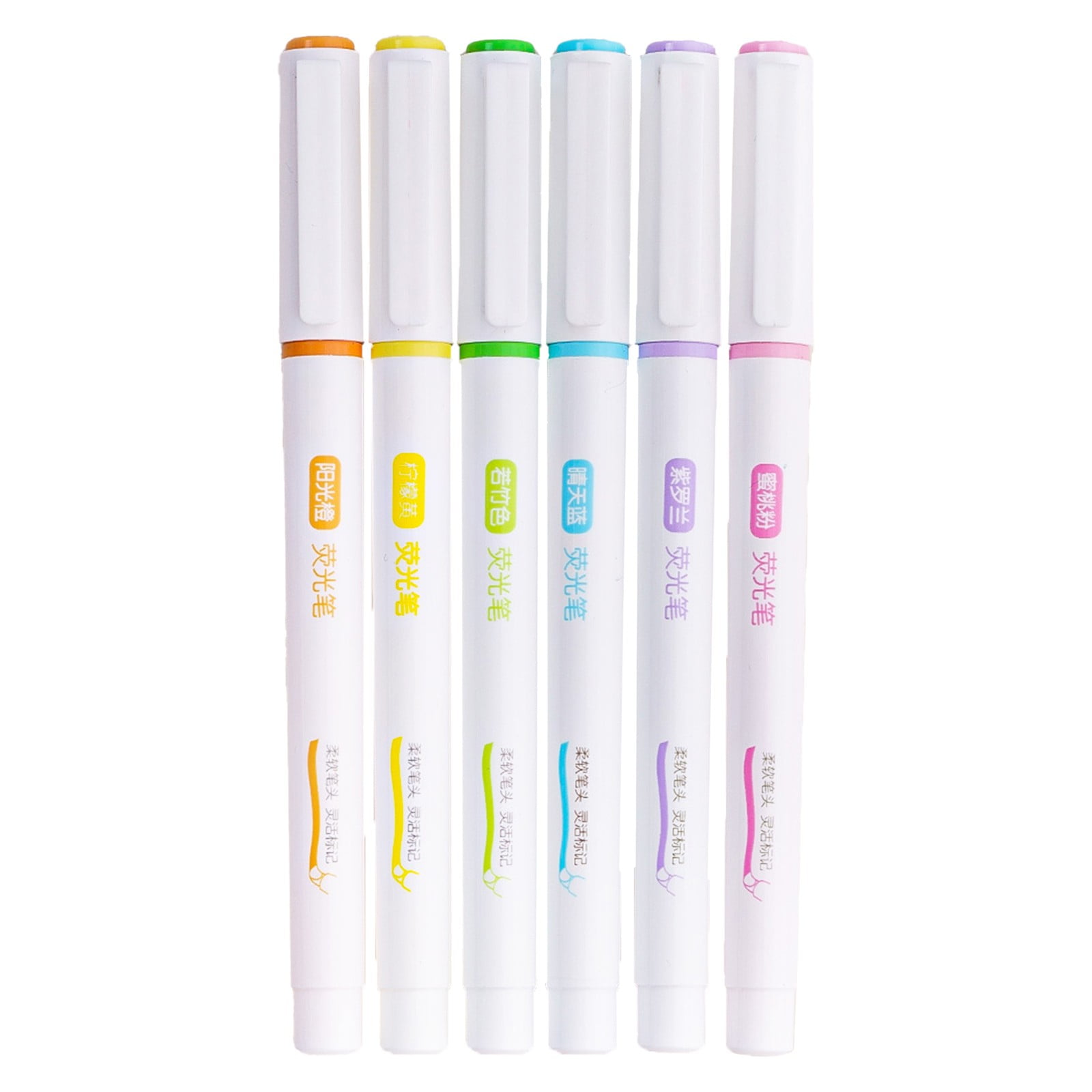 6 Pack Pastel Highlighters Set,Chisel Tip No-Bleed Markers 1ml Assorted ...