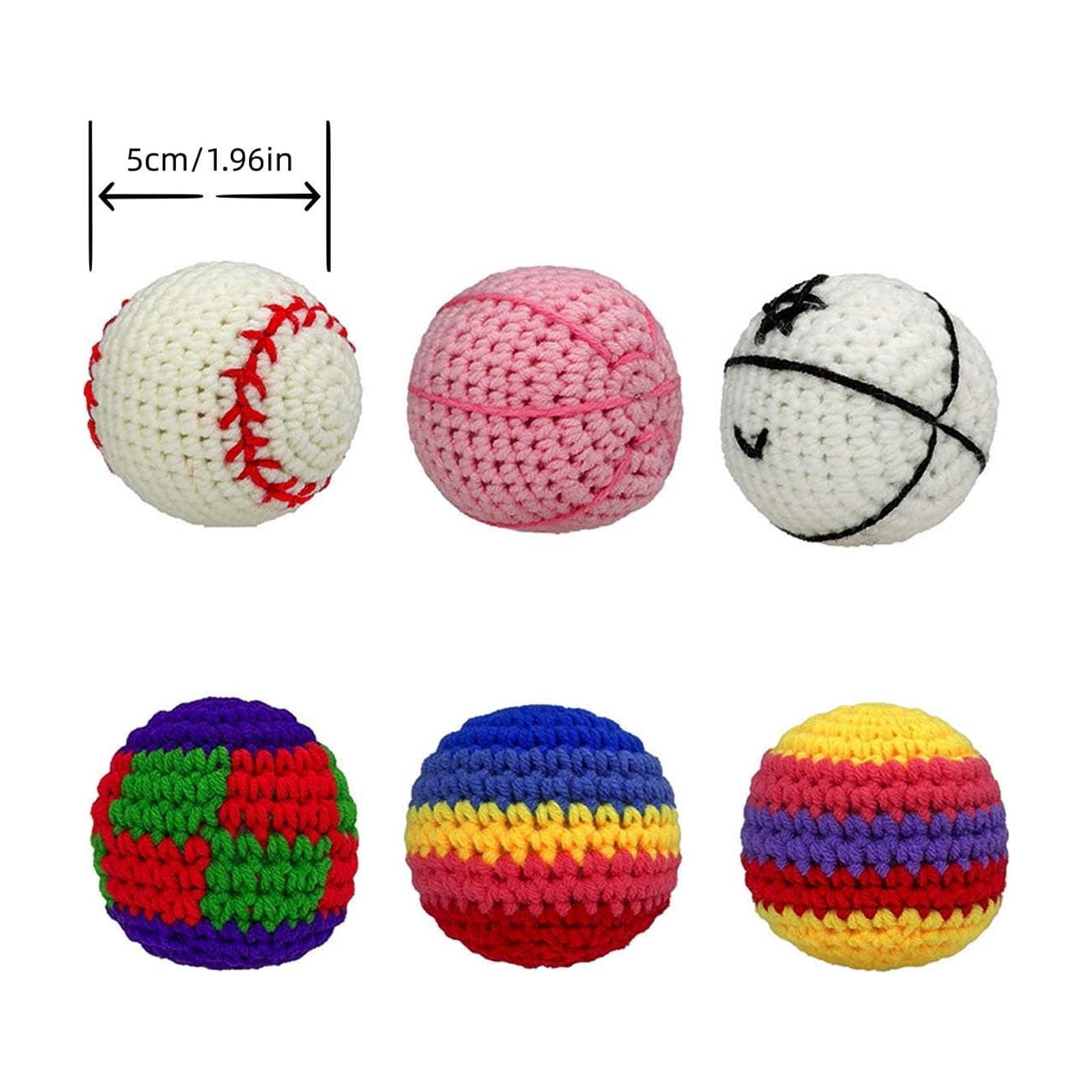 6 Pack Pellet Filled Footbag Ball Soft Durables Soccer Style Kick Bag ...
