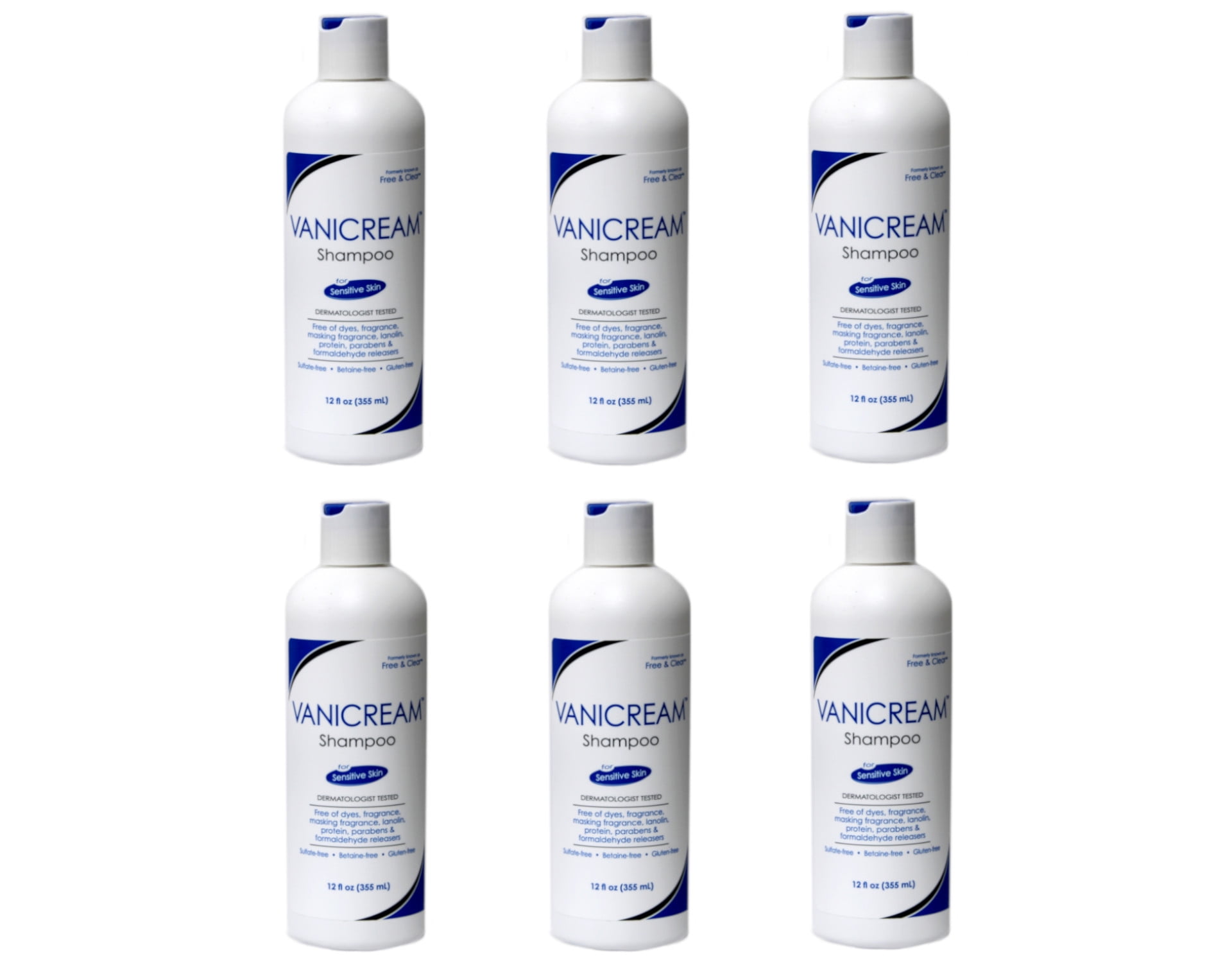 6 Pack - Pharmaceutical Specialties Free and Clear Shampoo 12 oz. Each ...
