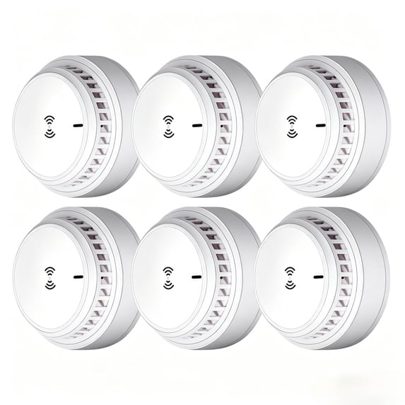 6 Pack Photoelectric Smoke Alarm Detector, Home Fire Safety Sensor ...