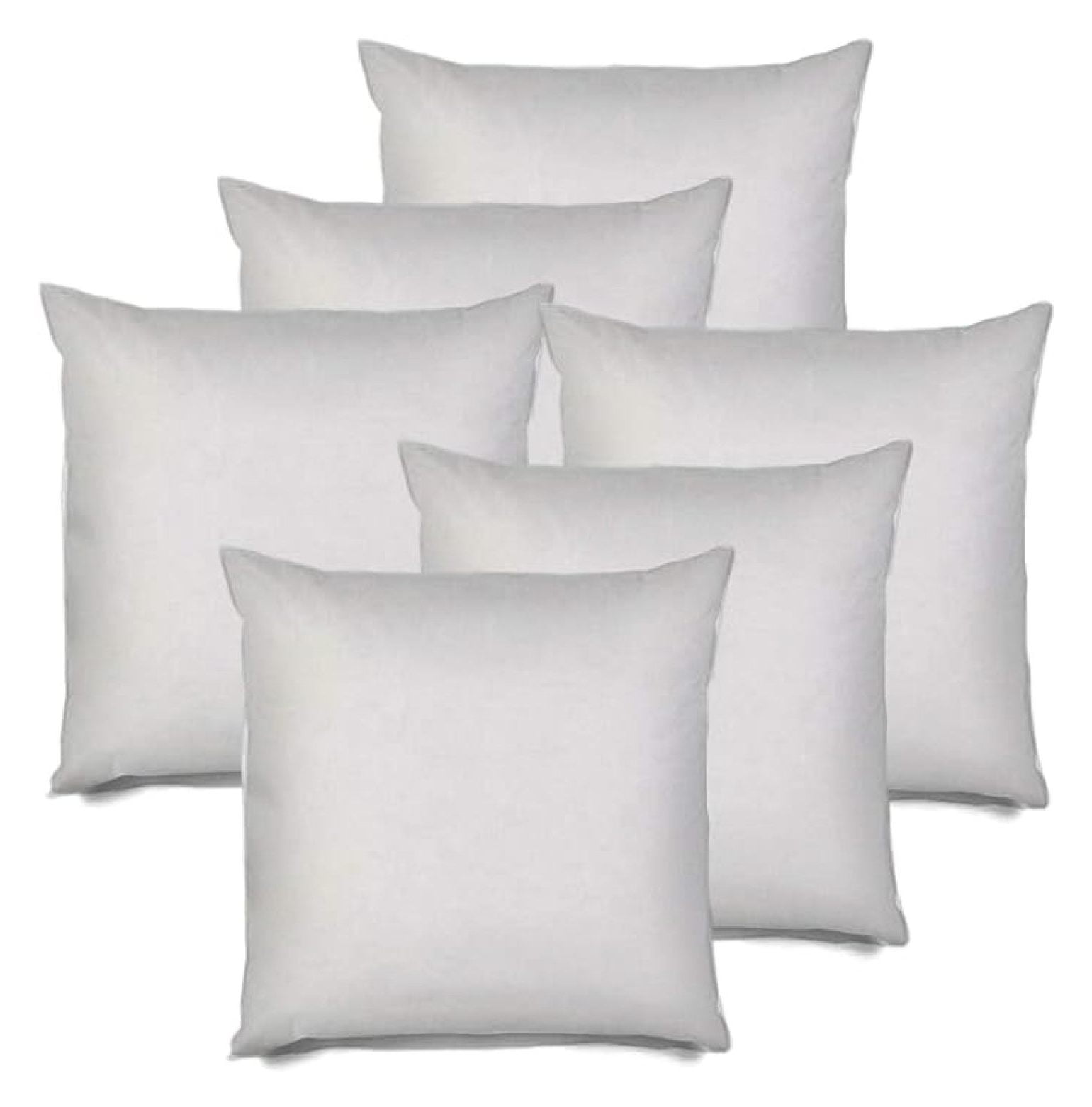 6 Pack Pillow Insert 18X18 Hypoallergenic Square Form Sham Stuffer ...
