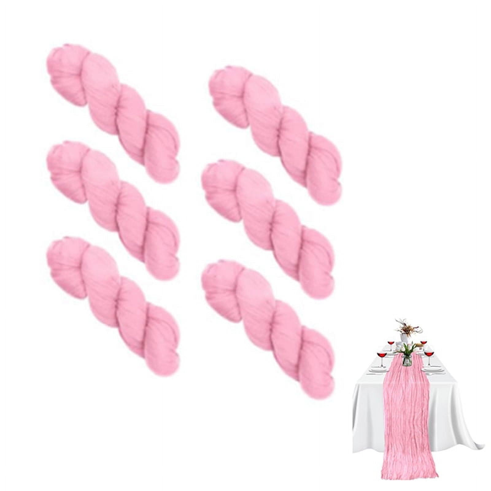 6 Pack Pink Cheesecloth Table Runner 35x120In Boho Gauze for Wedding ...
