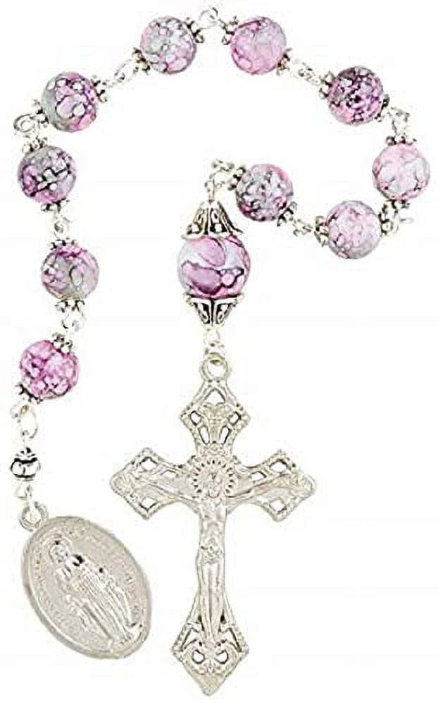 6 Pack - Pink Marble Pocket Rosary - Walmart.com