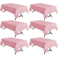 6 Pack Pink Rectangle Tablecloth 60 x 102 Inch for 6 Feet Tables ...