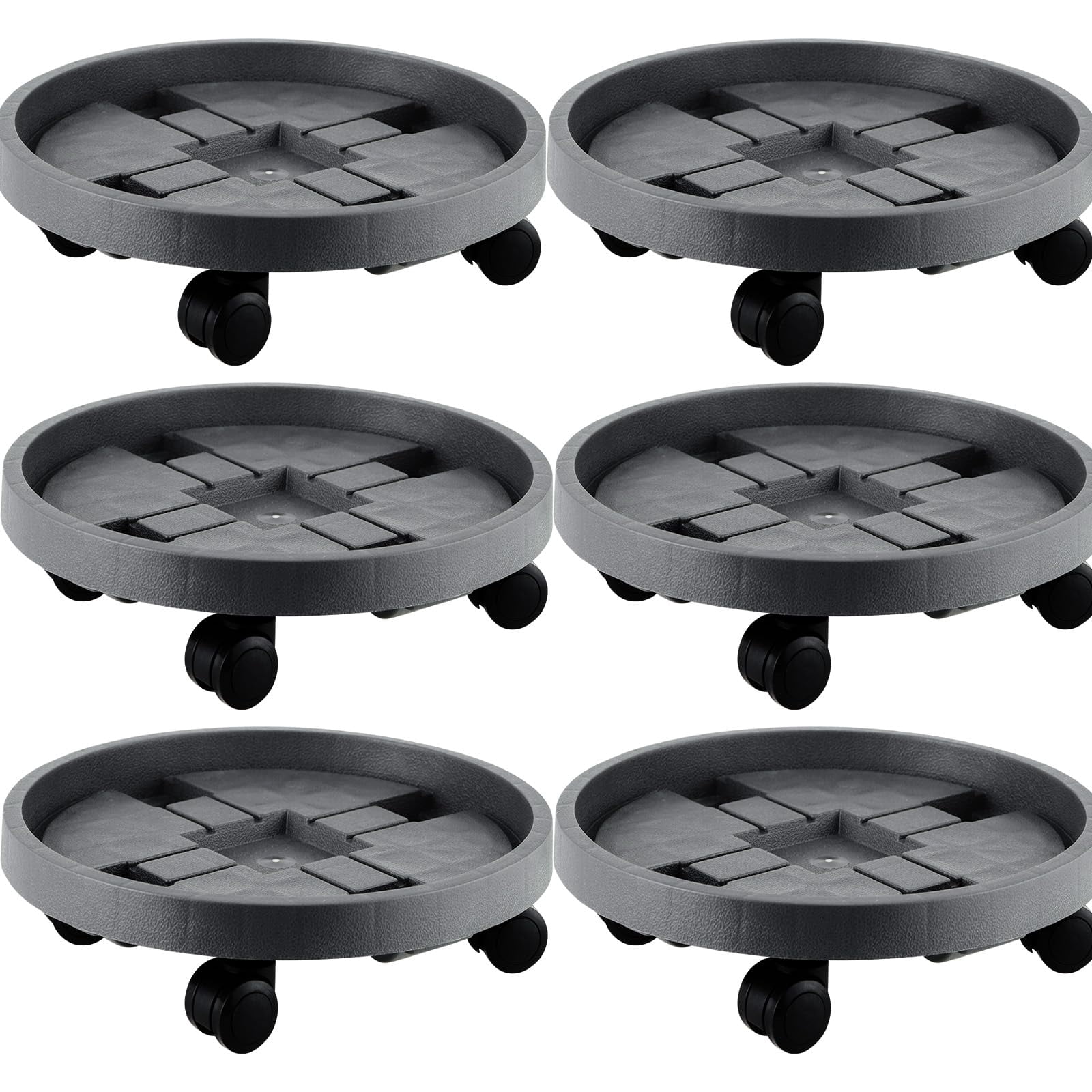 6 Pack Plant Caddy with Wheels 14.5 Inch Rolling Plant Stand Heavy Duty ...