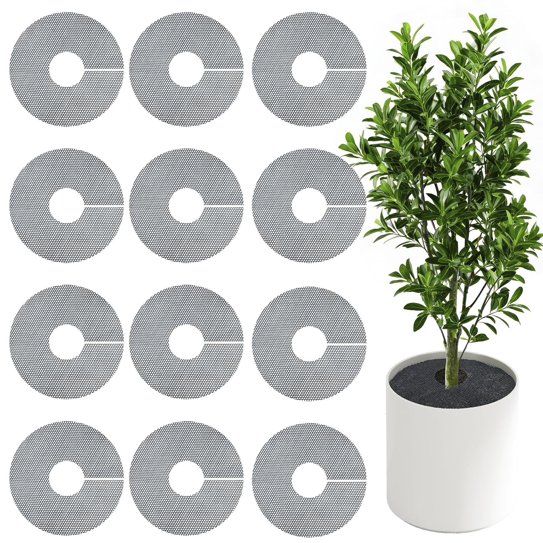 6 Pack Plant Pot Grids - 11.8 Inch Cuttable Soil Cover Protector from ...