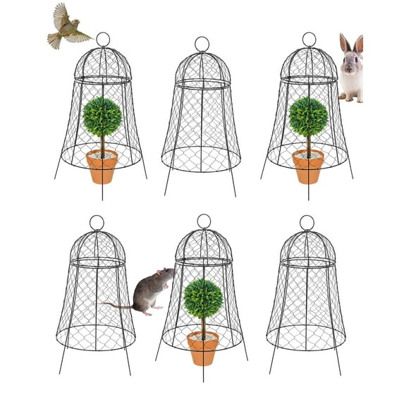 6 Pack Plant Protectors from Animals, Garden Cloche Wire Cloches for ...