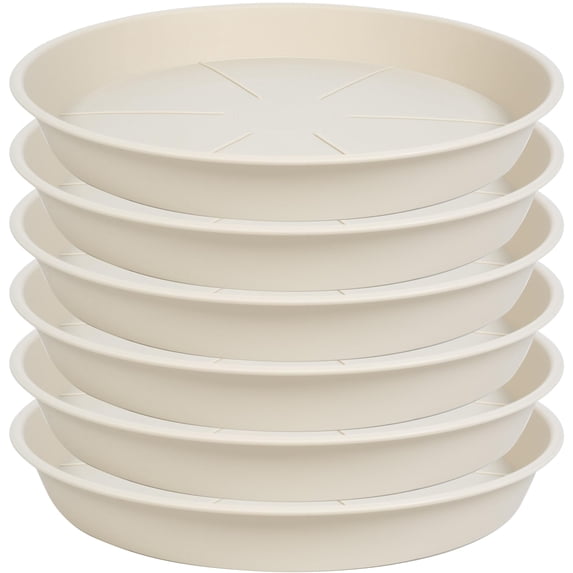 6 Pack Plant Saucer Tray Set Heavy Duty Plastic Drip Trays for Indoor ...