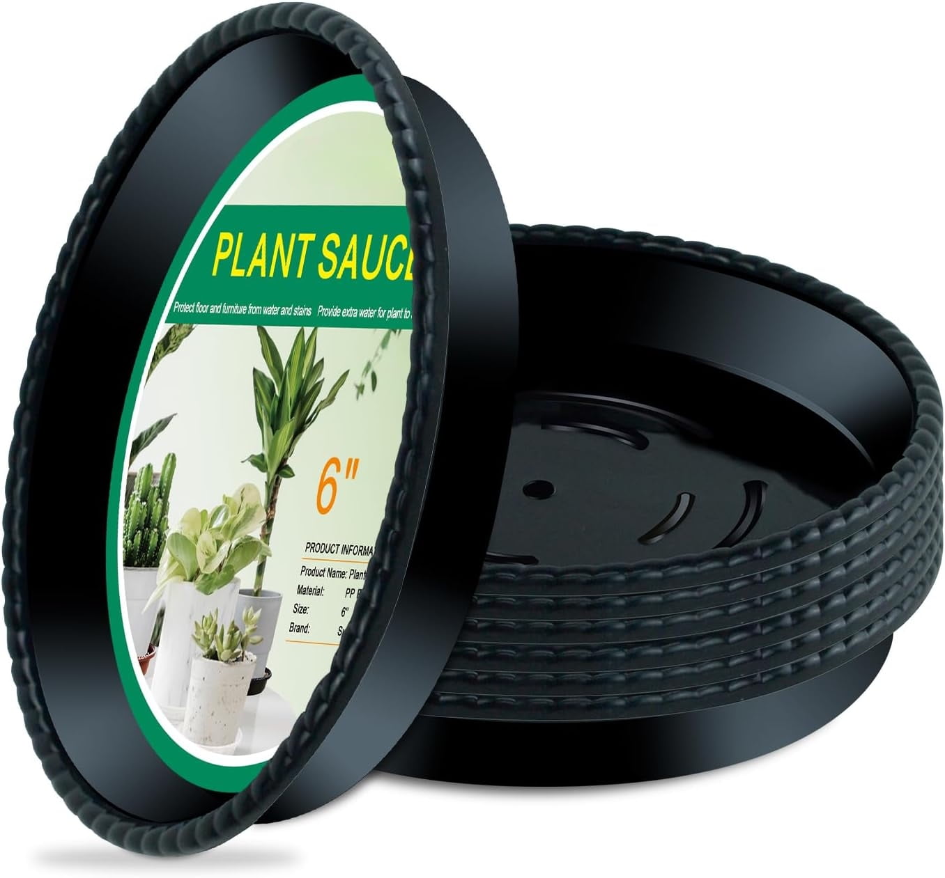 6 Pack Plant Saucers (6inch /8inch /10inch),Heavy Sturdy Plant Trays ...