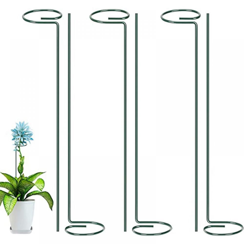 6 Pack Plant Stakes for Flowers, Metal Single Stem Plant Support ...