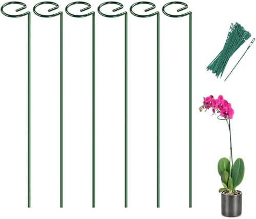 6 Pack Plant Stakes and Supports, 16 Inch Flower Stakes and Support for ...