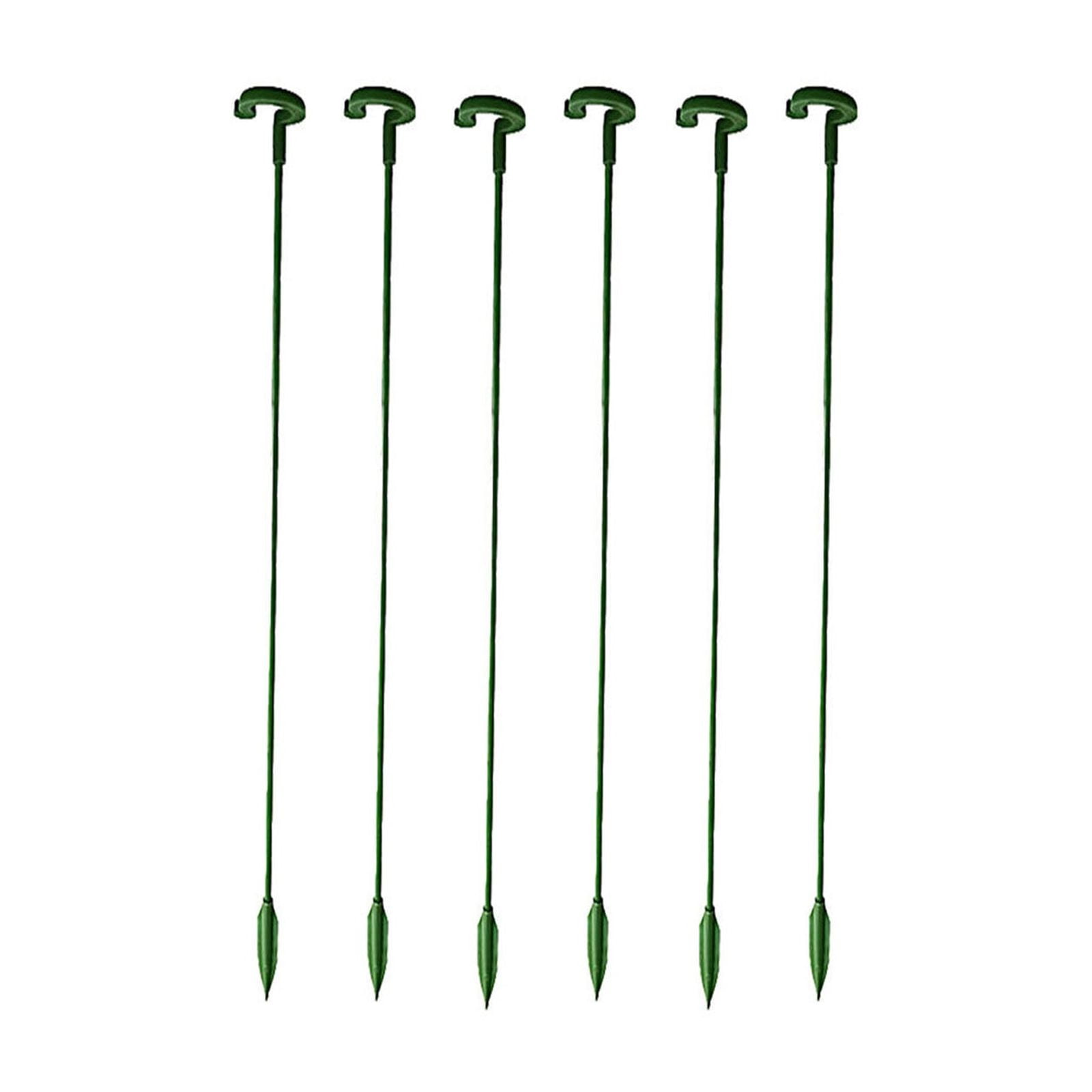6 Pack Plant Support Stakes, 11 Inch Metal Garden Plant Stakes Single ...