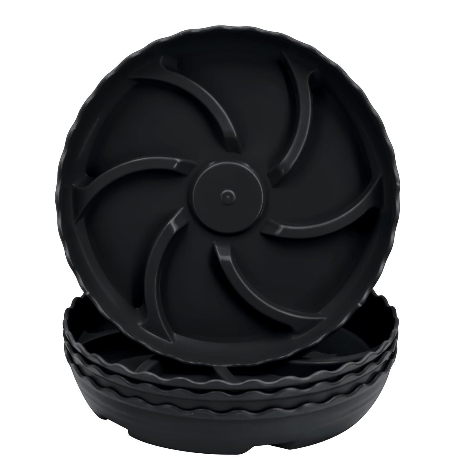 6 Pack of Plant Trays for Pots, Raised Ridge Plant Saucer,6 8 10 12 14 ...