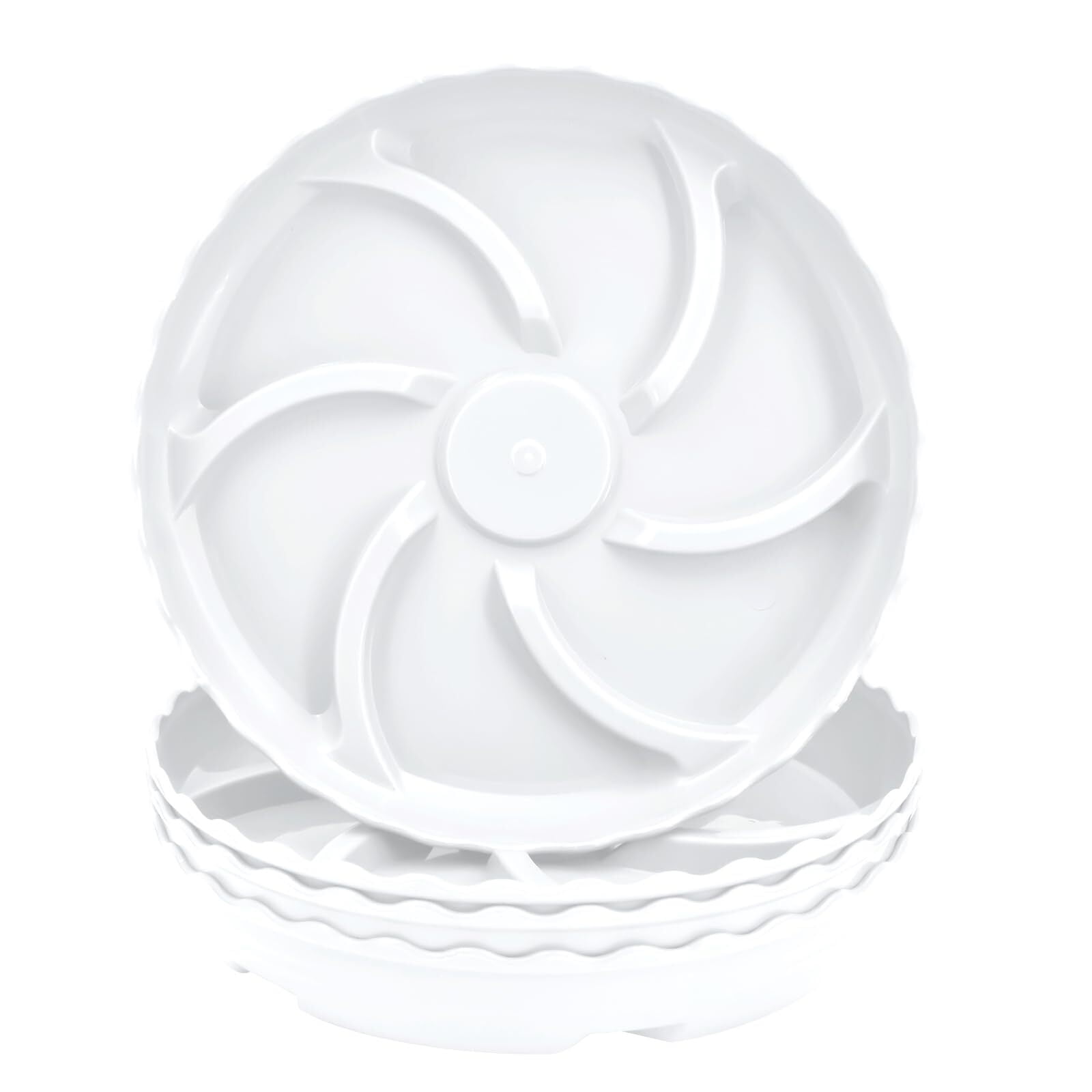 6 Pack of Plant Trays for Pots, Raised Ridge Plant Saucer,6 8 10 12 14 ...