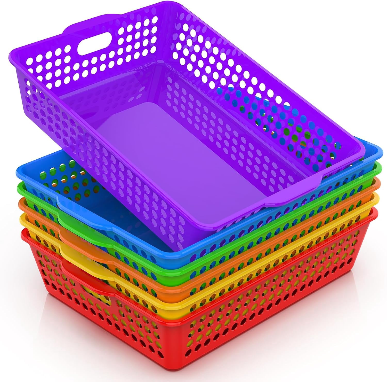 6 Pack Plastic Classroom Storage Baskets, Paper Trays for Classroom ...
