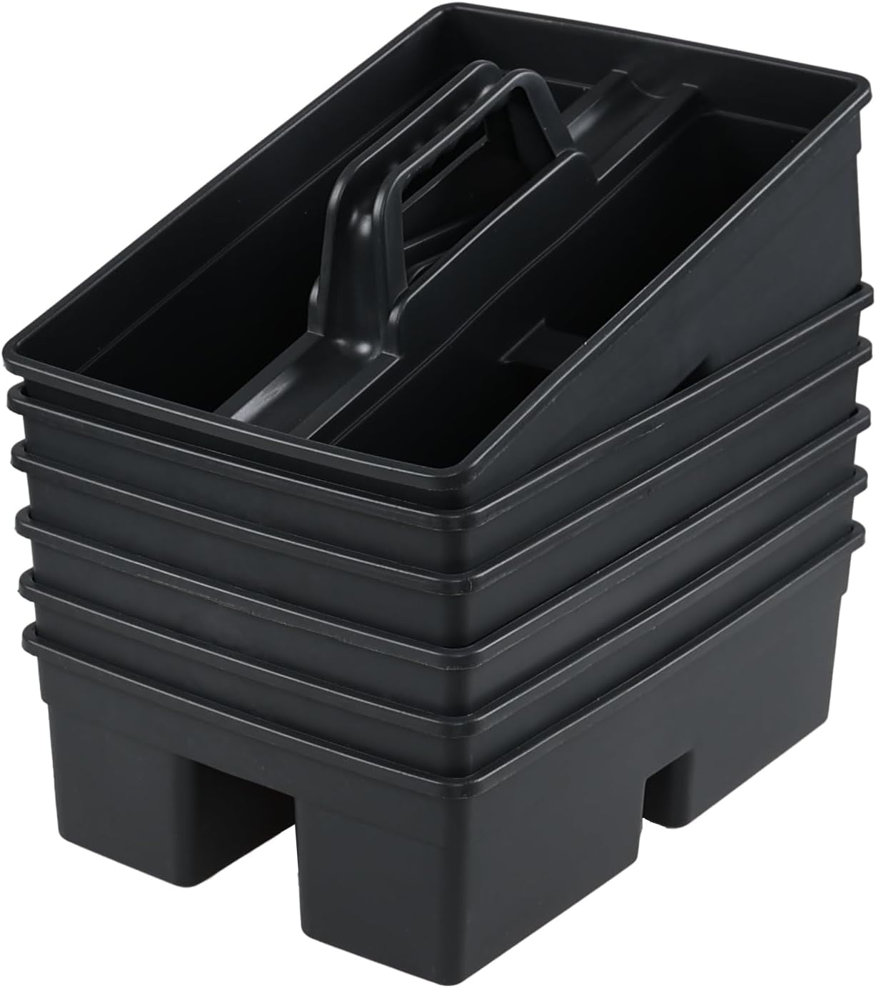 6 Pack Plastic Cleaning Caddy with Handle for Cleaning Supplies, Gray ...