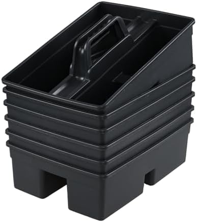 6 Pack Plastic Cleaning Caddy with Handle for Cleaning Supplies, Gray ...