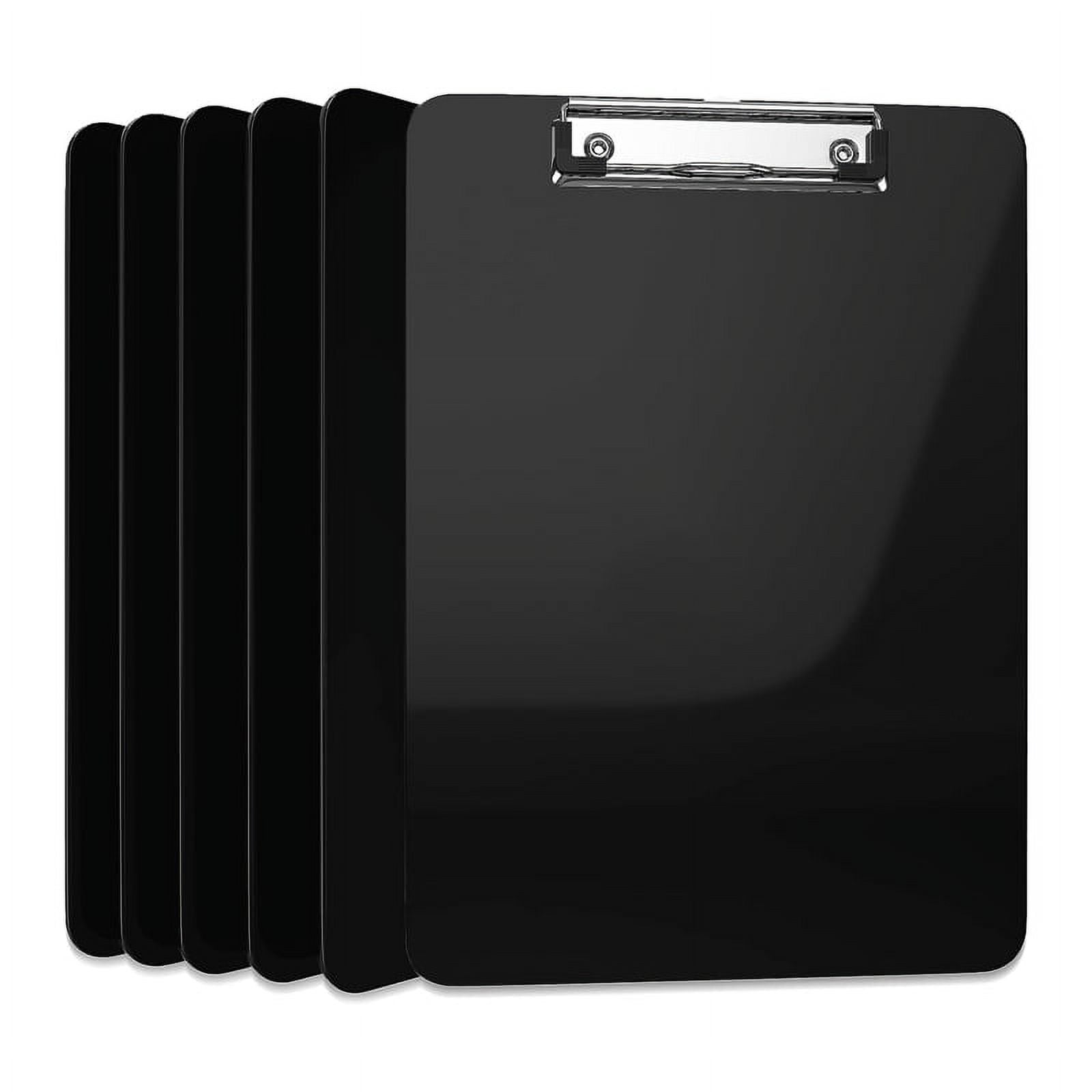 6 Pack Plastic Clipboards Black Clip Boards Low Profile Metal Clip ...