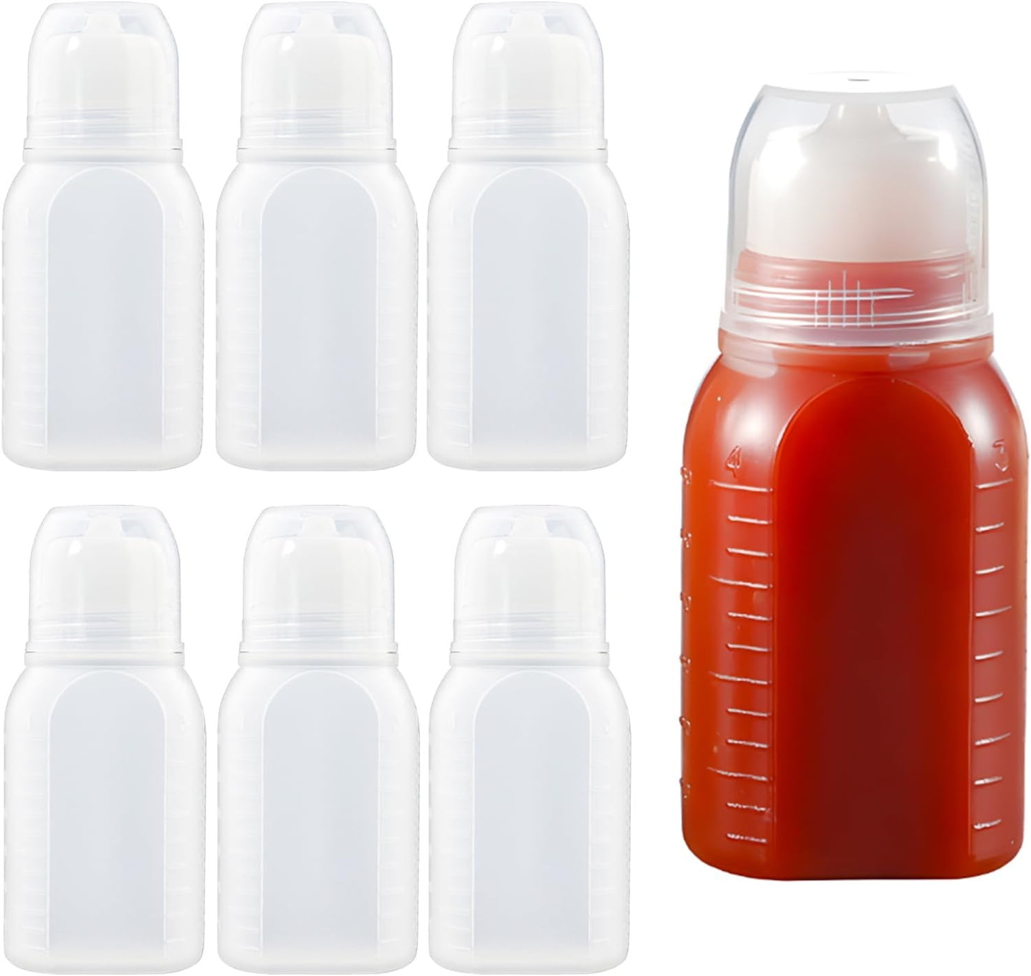6 Pack Plastic Condiment Squeeze Bottles,Happon Small Salad Dressing ...