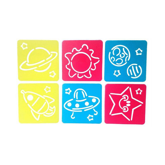 6-Pack Plastic Drawing Template Stencils, DIY Art Cards & Scraping Toys ...
