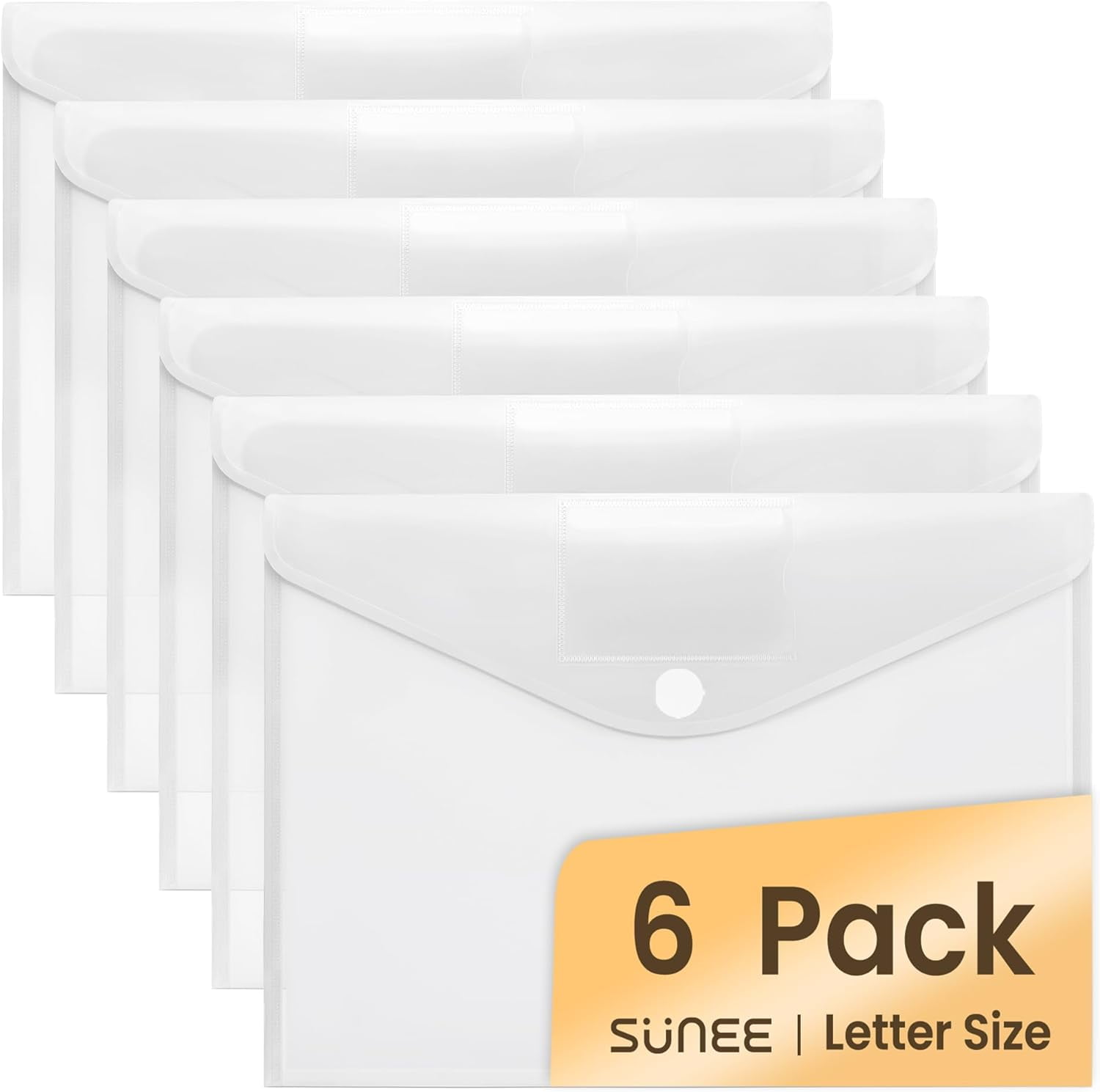 6 Pack Plastic Envelopes, Clear Folders for Document for A4 Letter Size ...