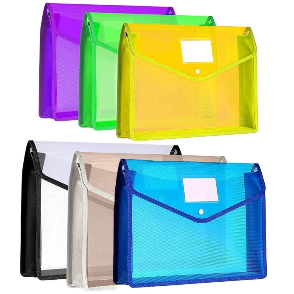 6 Pack Plastic File Folders, Boriyuan A5 Waterproof Transparent ...