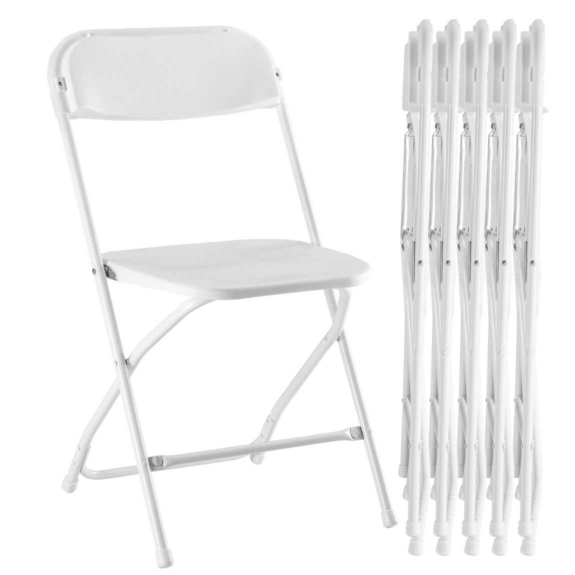 6 Pack Plastic Folding Chairs, Indoor Outdoor Portable Stackable ...