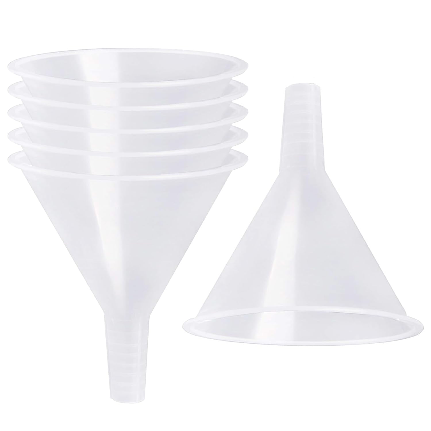 6 Pack Plastic Funnels, 4.6 Inch Multi-Purpose Clear Plastic Funnels ...
