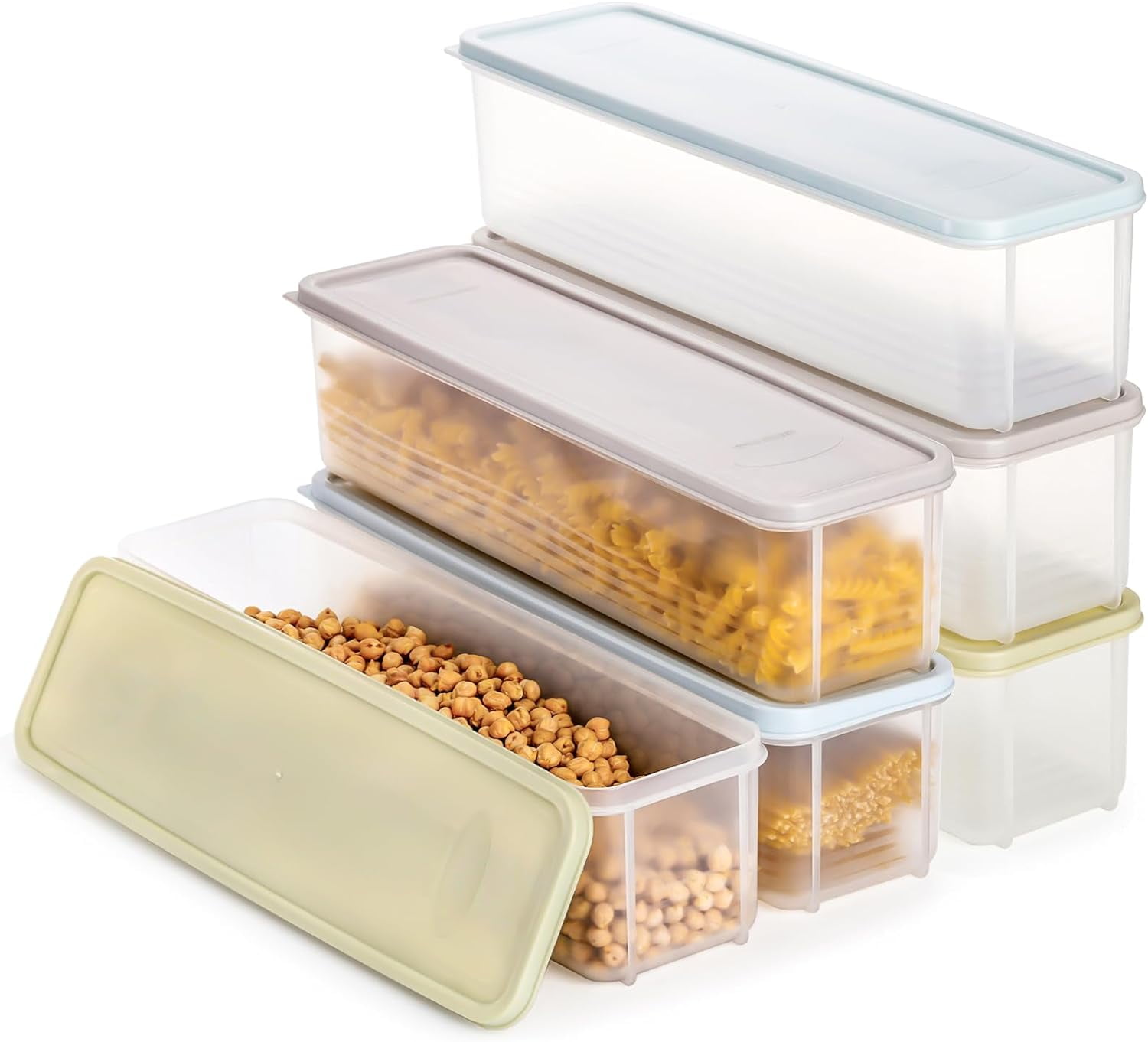 6 Pack Plastic Pasta Container, Clear Spaghetti Storage Container ...