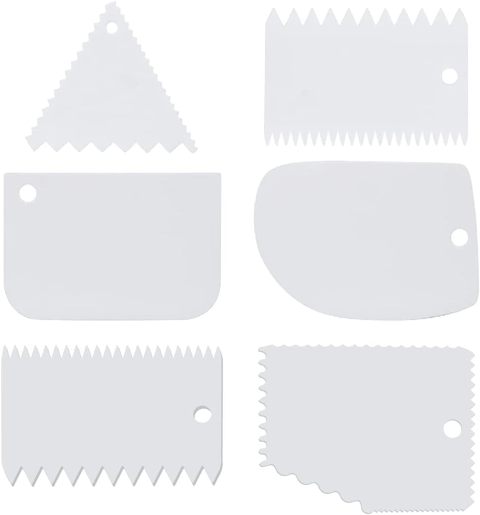 6 Pack Plastic Paste Scrapers, Cream Scraper, Pizza Scraper, Pastry ...