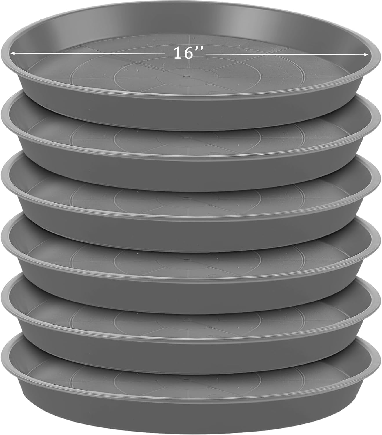 6 Pack Plastic Plant Saucer Heavy Duty Planter Saucers Large Plant Pot ...
