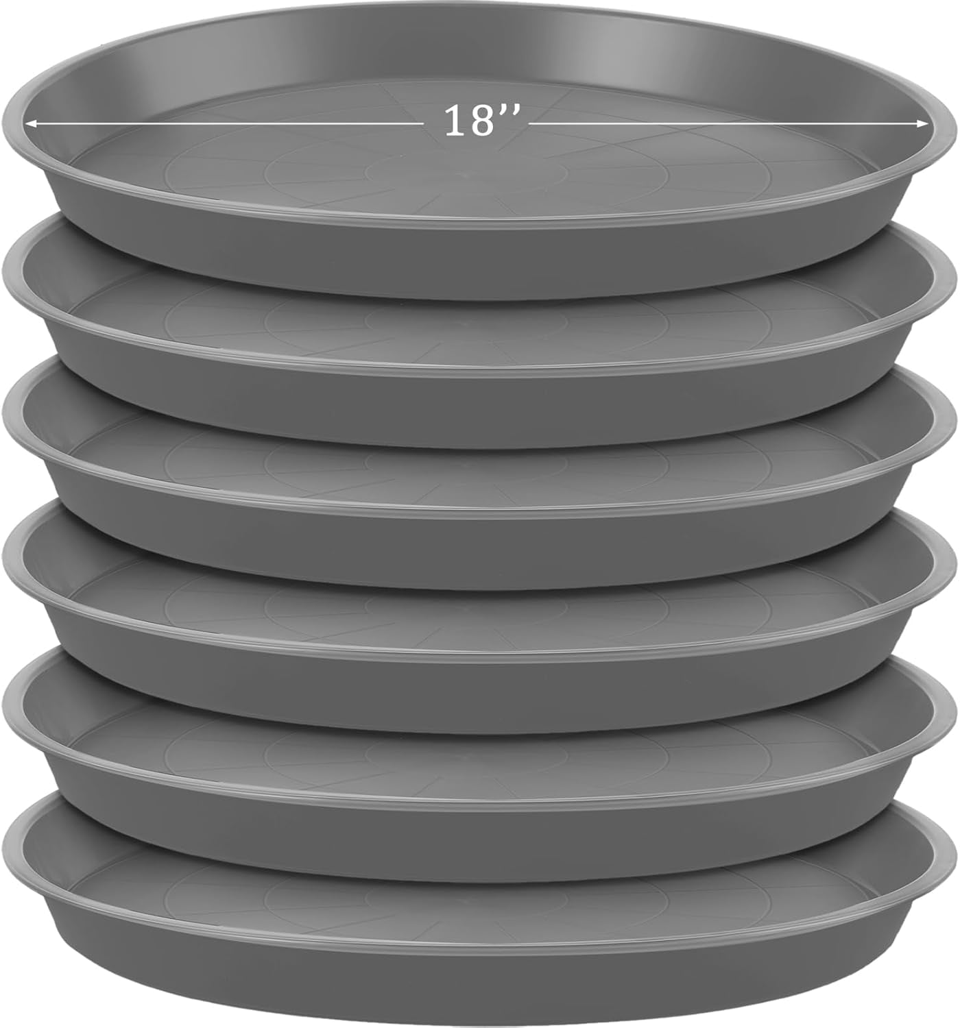 6 Pack Plastic Plant Saucer Heavy Duty Planter Saucers Large Plant Pot ...