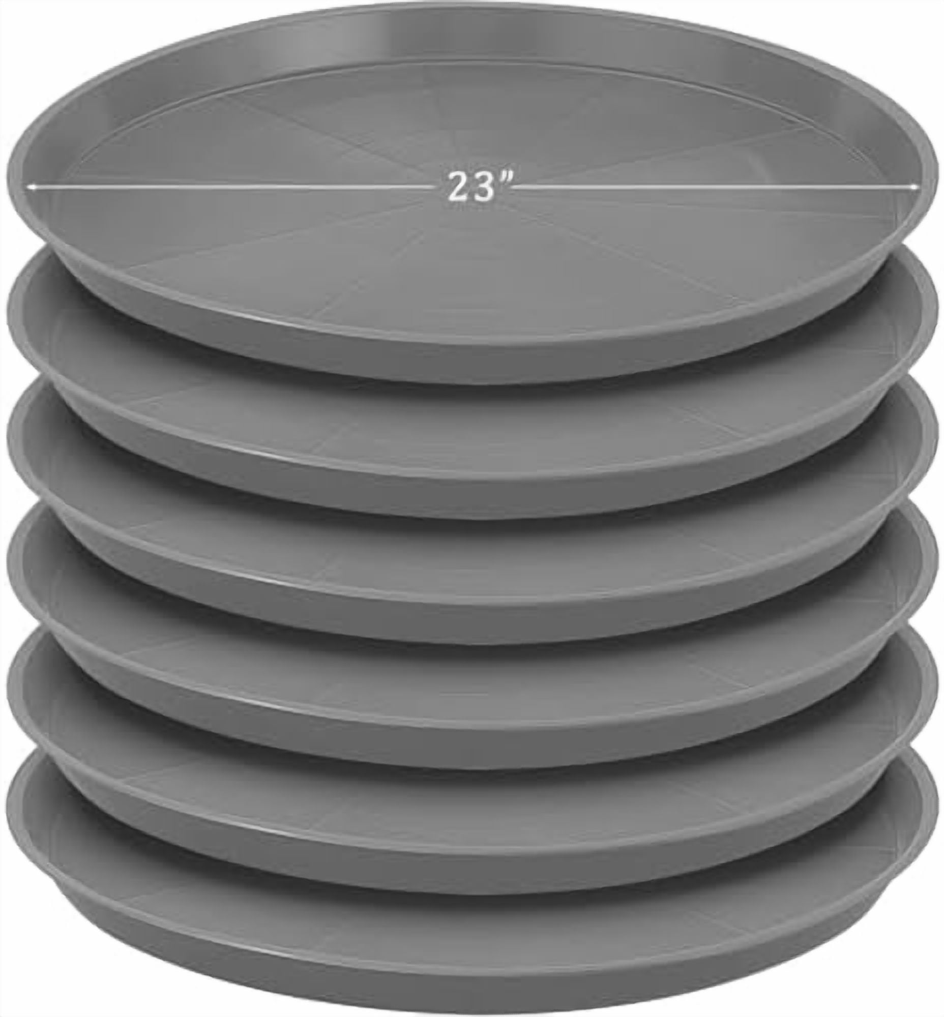 6 Pack Plastic Plant Saucer Heavy Duty Planter Saucers Large Plant Pot ...