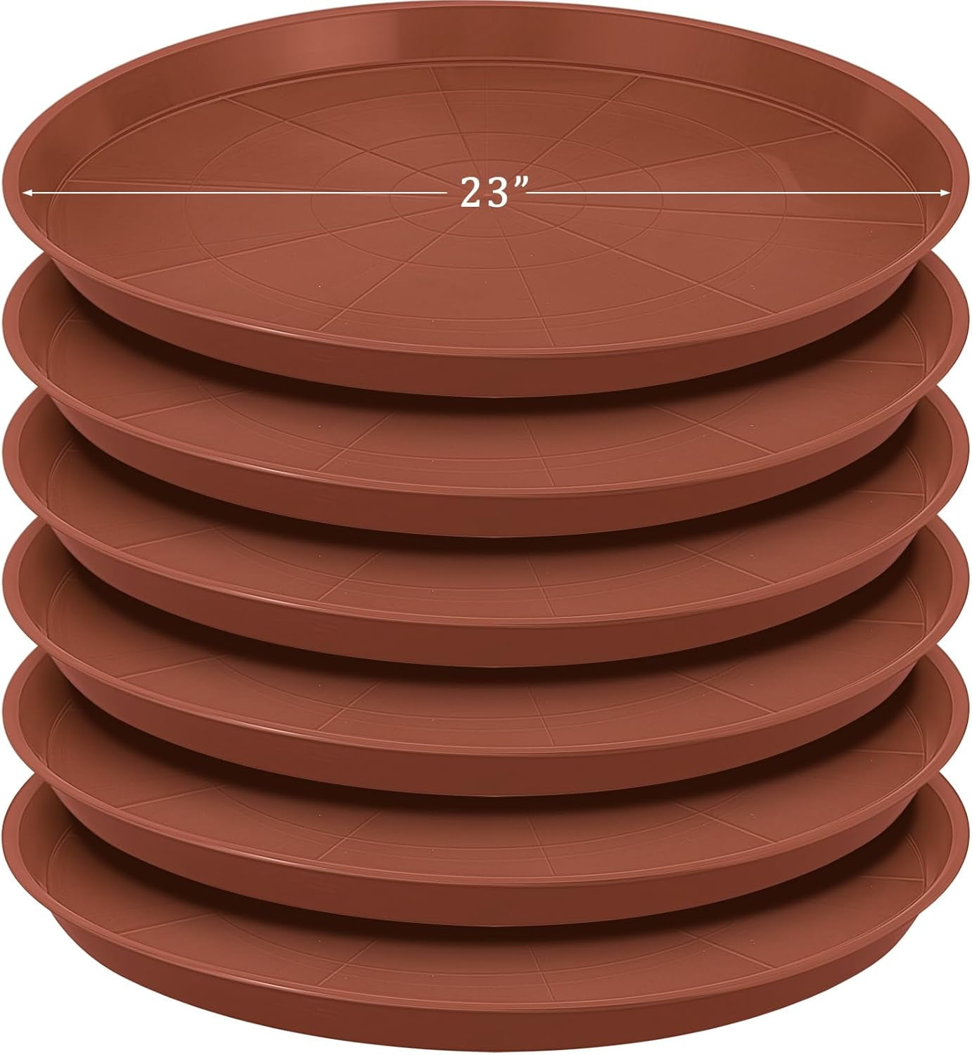 6 Pack Plastic Plant Saucer Heavy Duty Planter Saucers Large Plant Pot ...