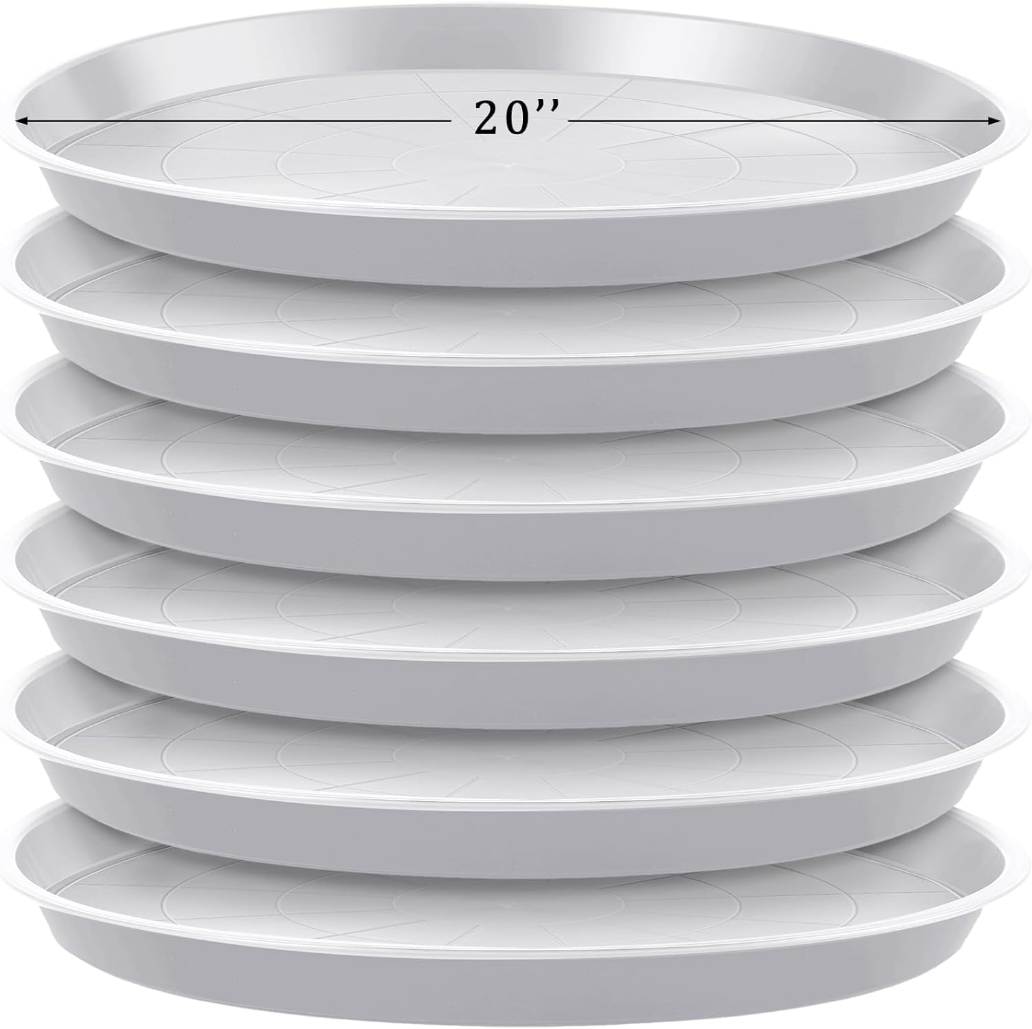 6 Pack Plastic Plant Saucer Heavy Duty Planter Saucers Large Plant Pot ...