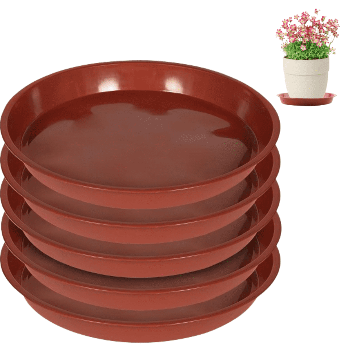 6 Pack Plastic Plant Saucer Trays, Size 10 inch Plant Trays for Pots ...