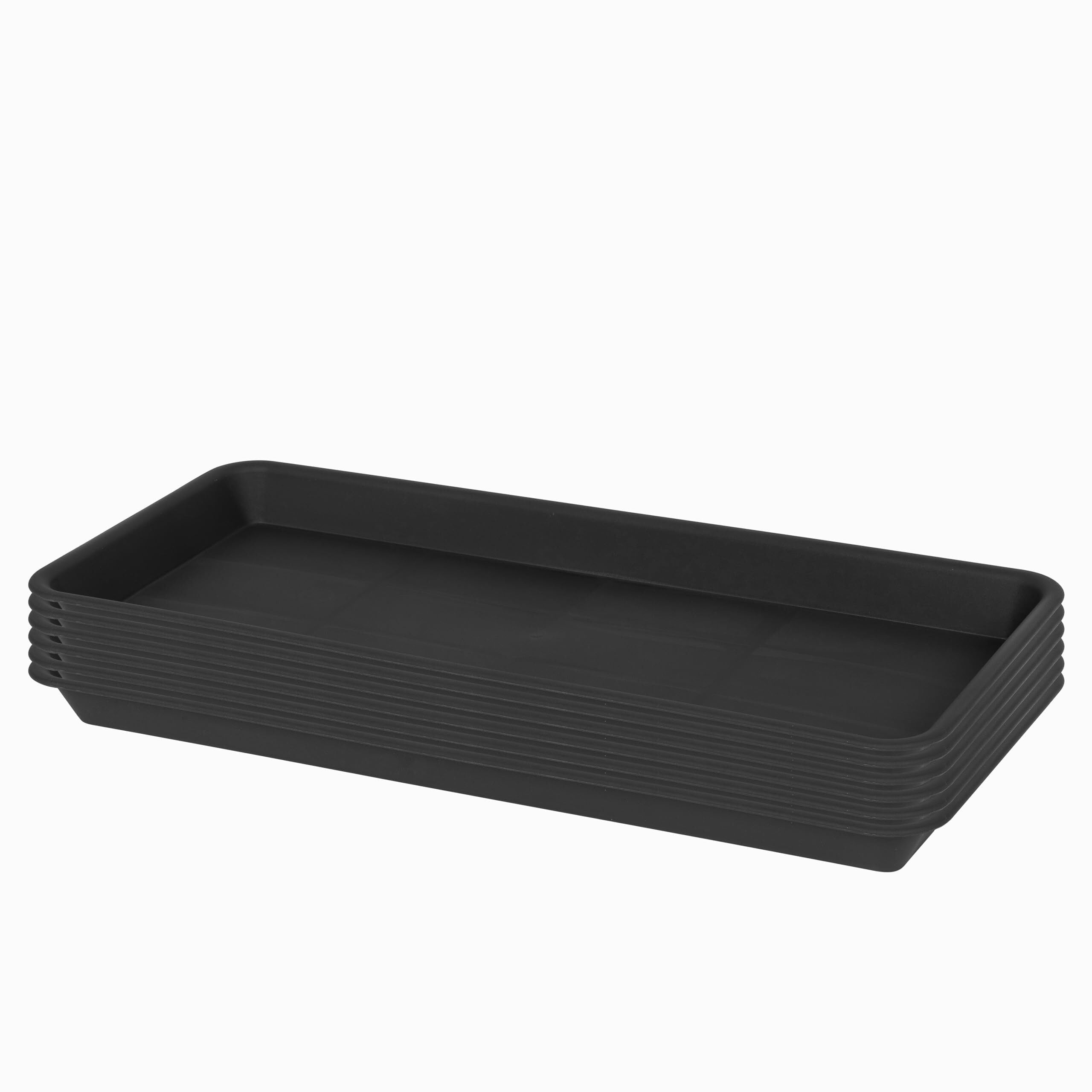 6 Pack Plastic Plant Tray Saucer Rectangular, Heavy Duty Plant Trays ...