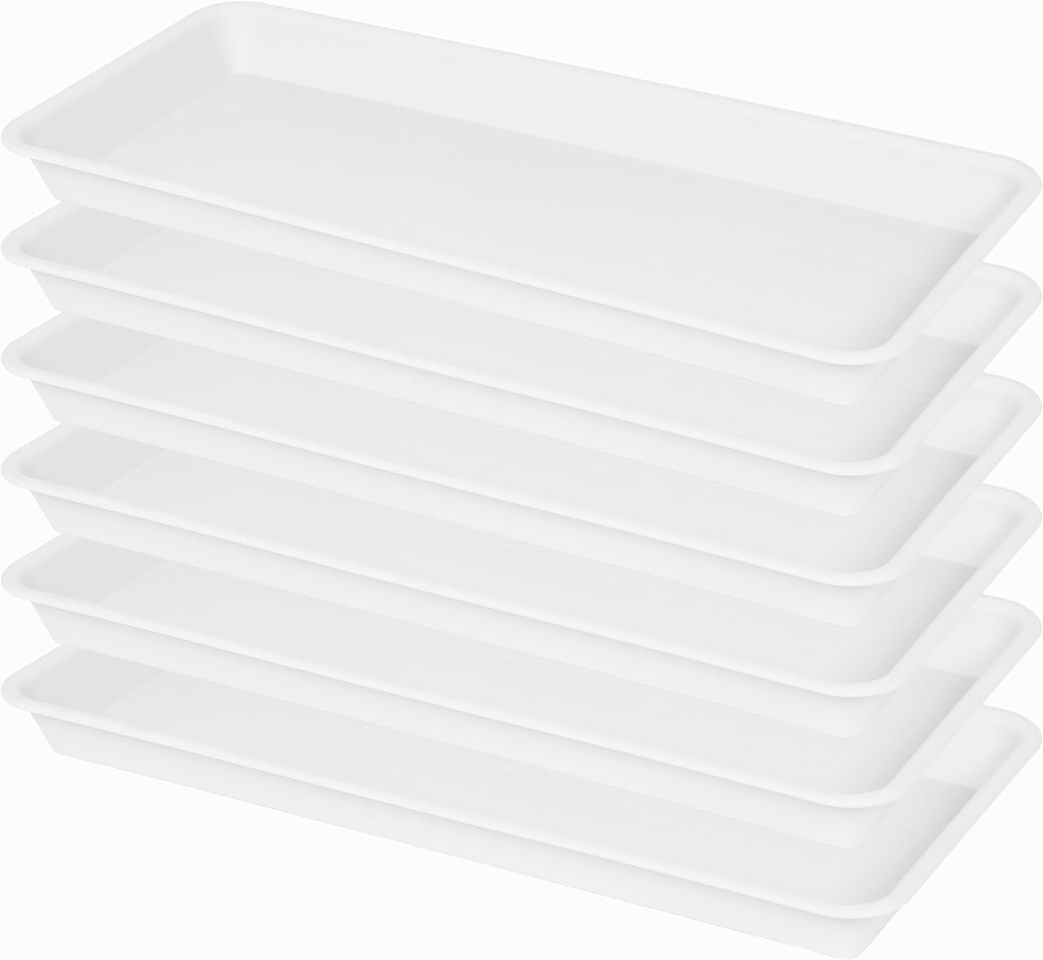 6 Pack Plastic Plant Tray Saucer, Rectangular, Indoors Outdoor, Water ...