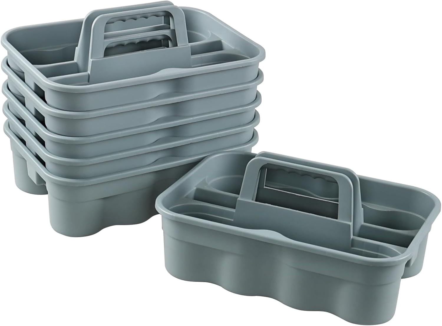 6-Pack Plastic Shower Caddy Tote, Portable Storage Caddy Basket ...