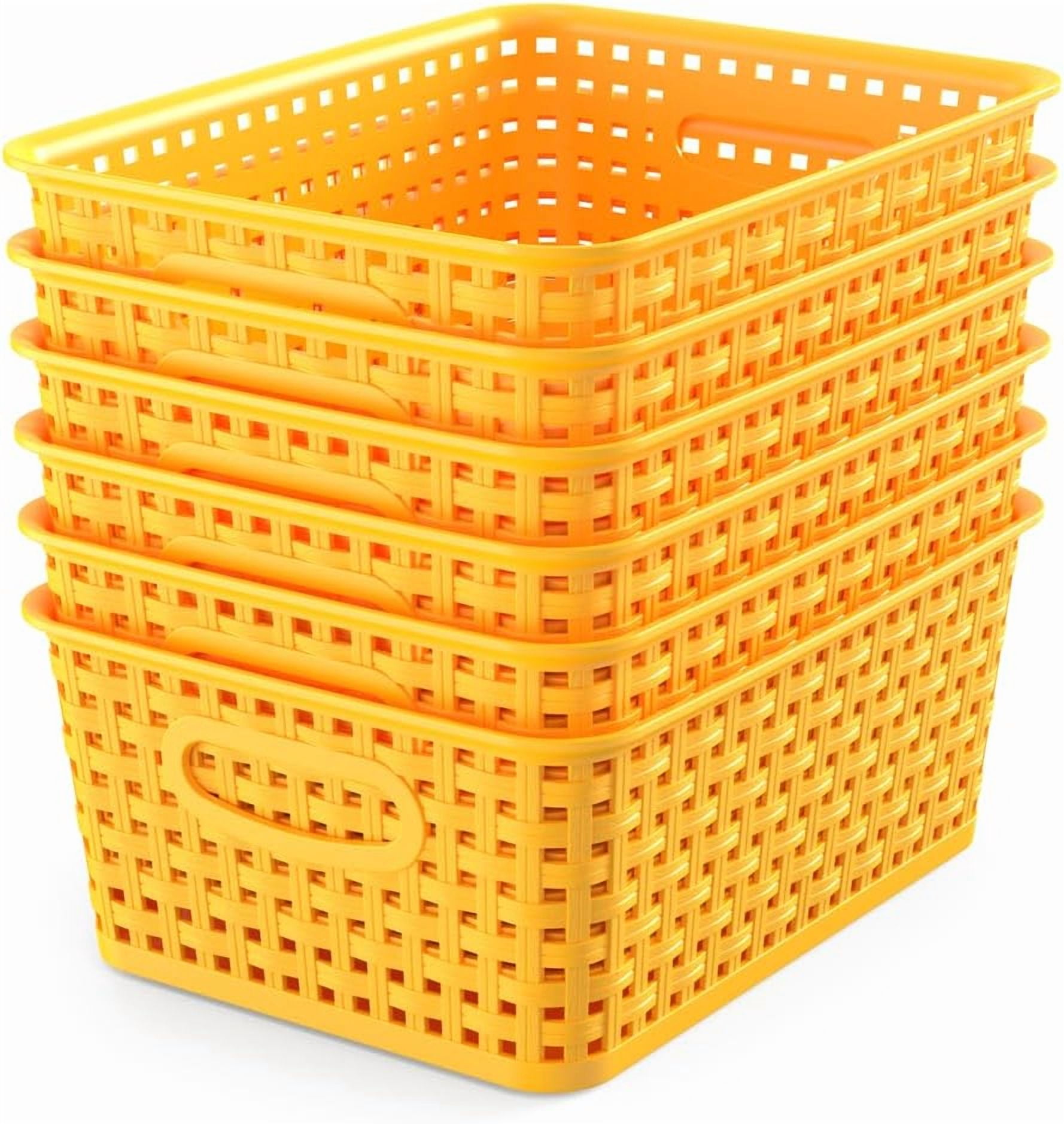 6-Pack Plastic Small Shelf Storage Baskets for Cabinets and Pantries ...