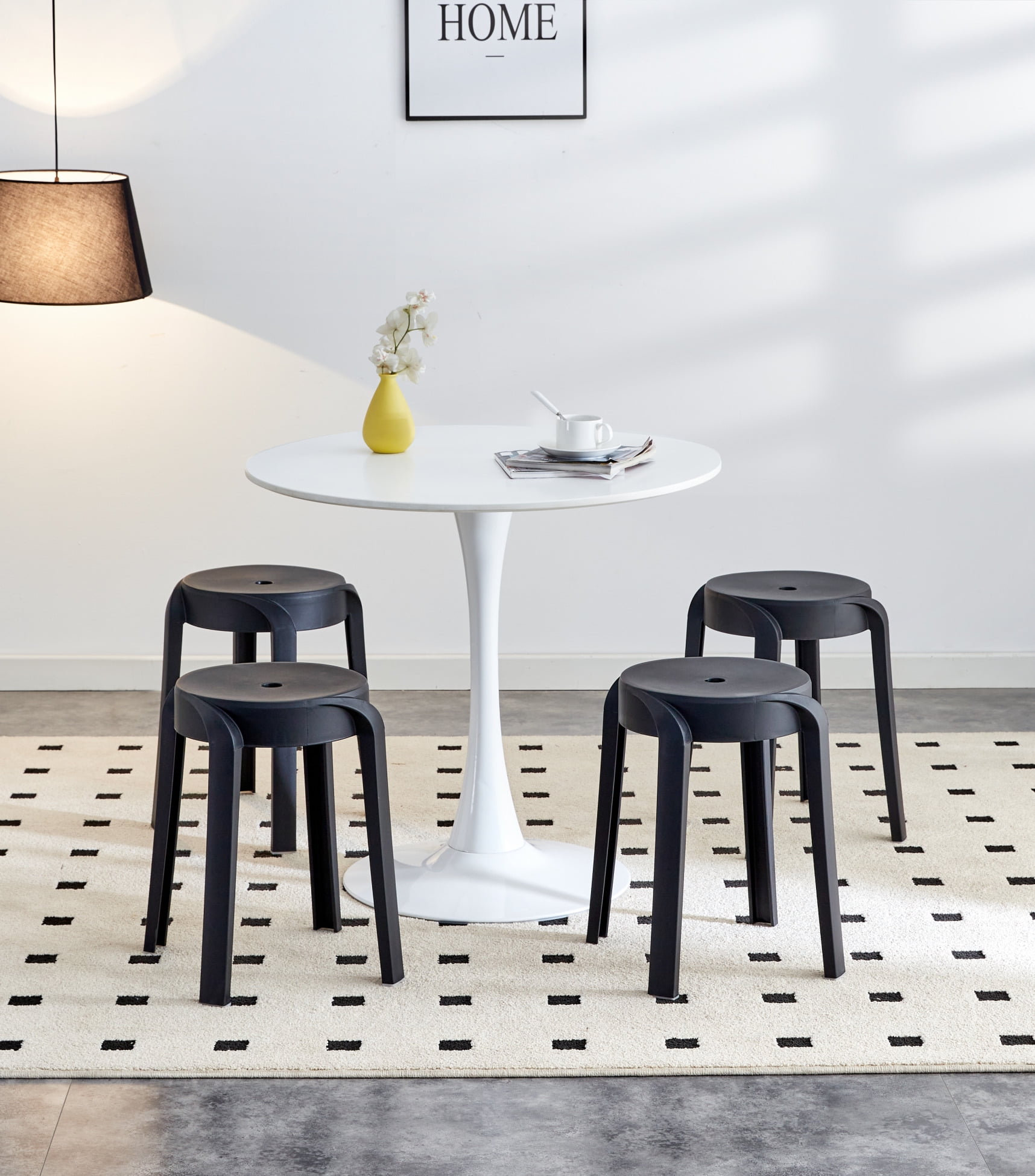 6 Pack Plastic Stackable Stools, 18" Height Plastic Round Stools ...