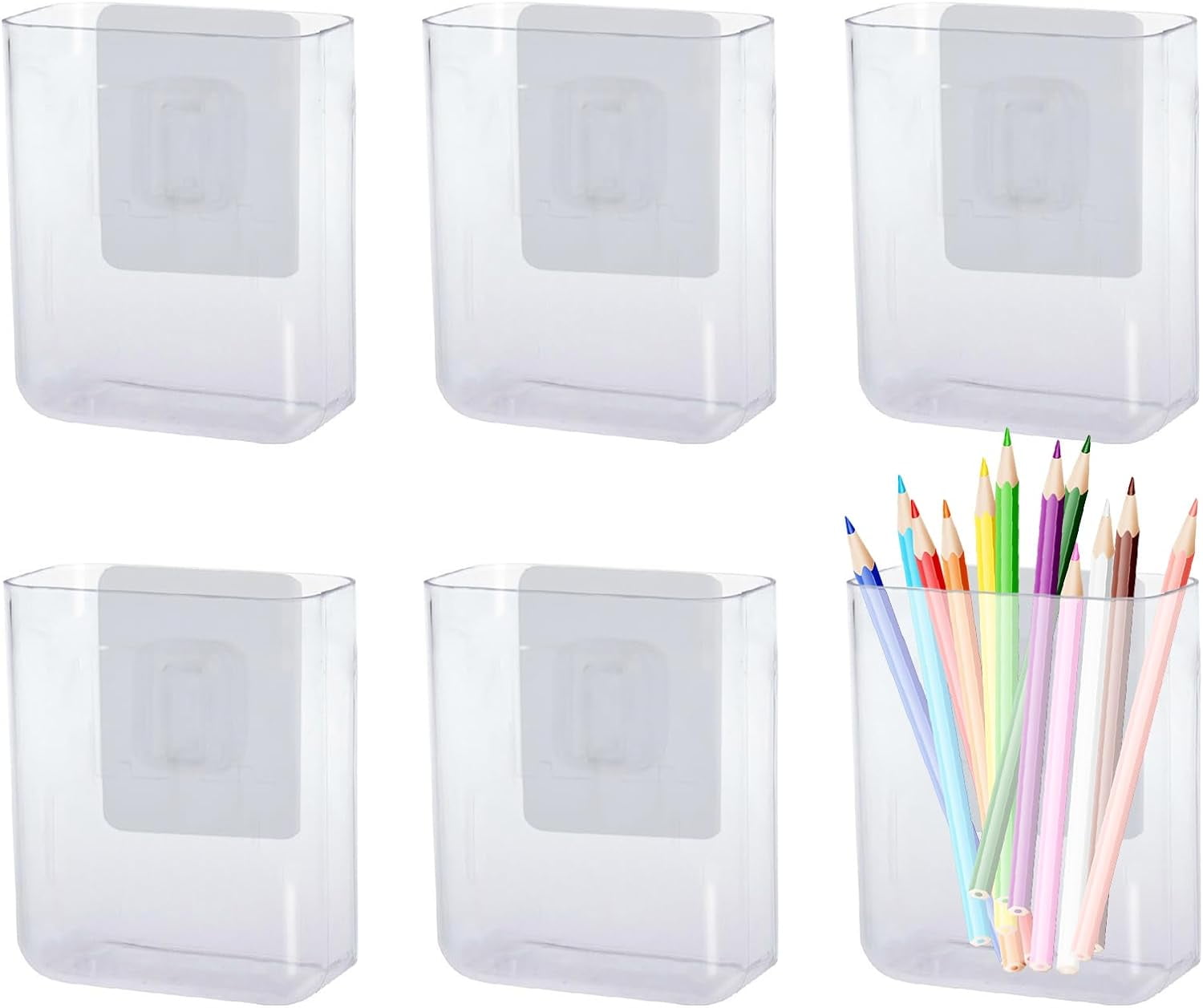 6 Pack Plastic Wall Folders, Clear Wall Mount File Organizer Acrylic ...