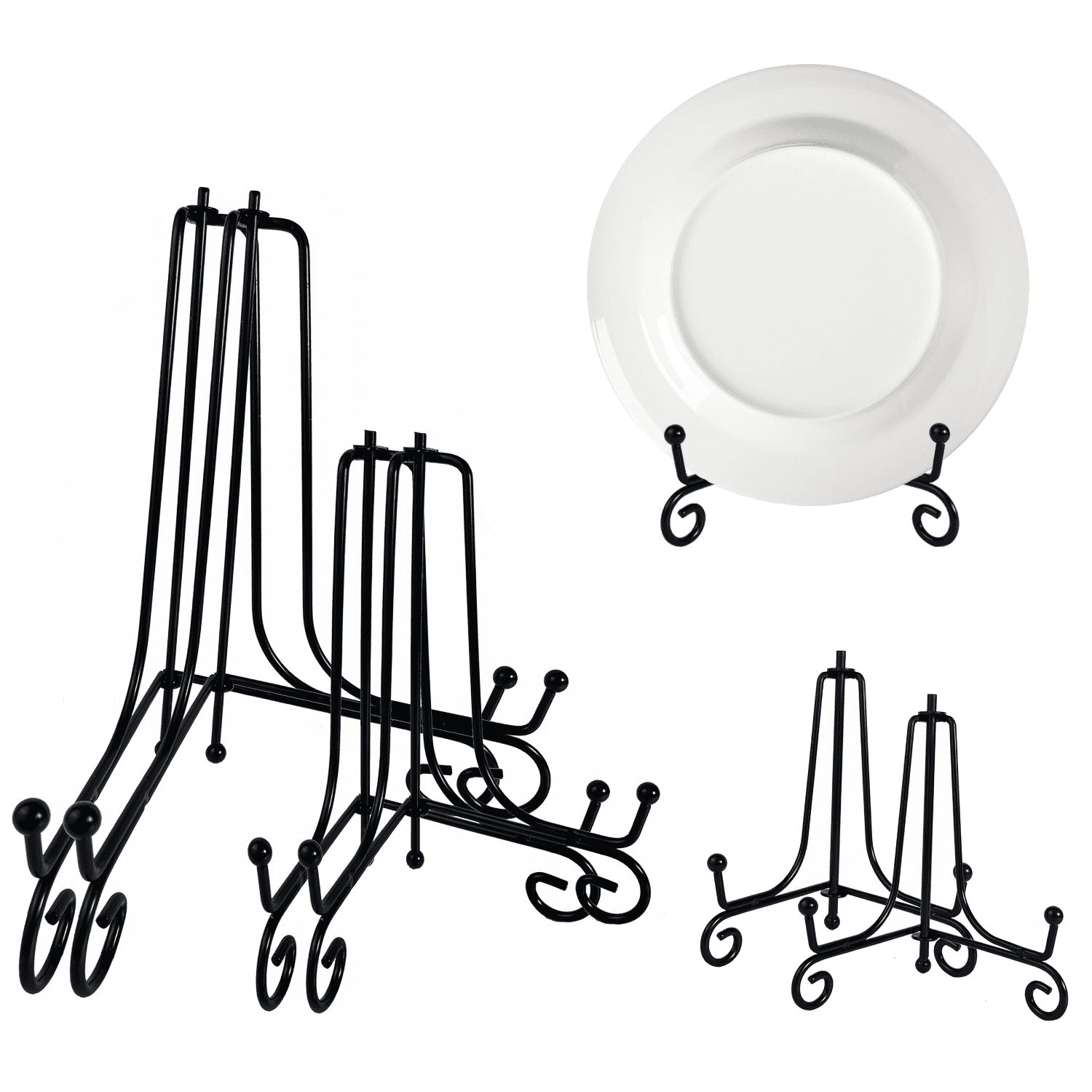 6 Pack Iron Display Stand,4 6 8 inch Decorative Plate Holder,Metal ...